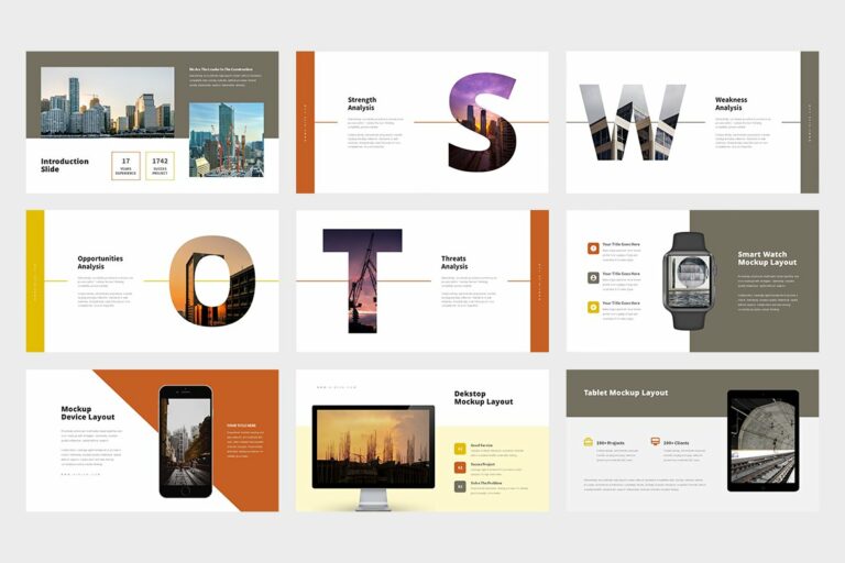 Kiniva: Construction Powerpoint Template – MasterBundles