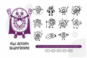 Kiwi Activity Illustrations – MasterBundles