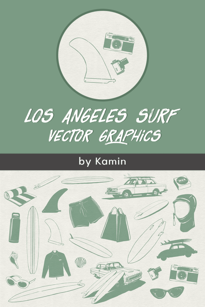 Los Angeles Surf Vector Graphics – MasterBundles