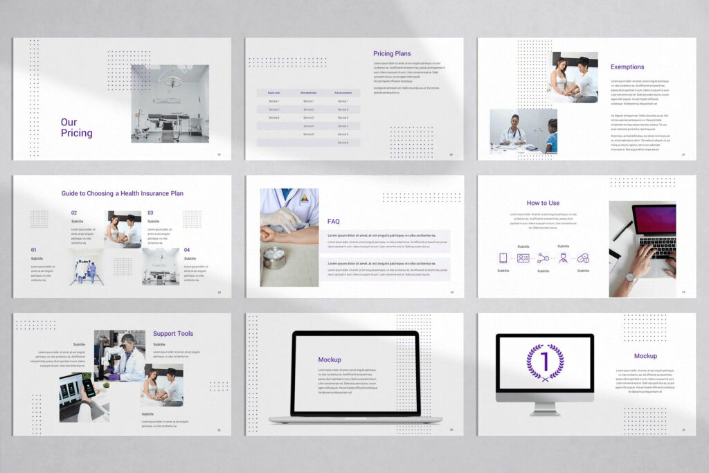 Health Insurance Slides Template – MasterBundles