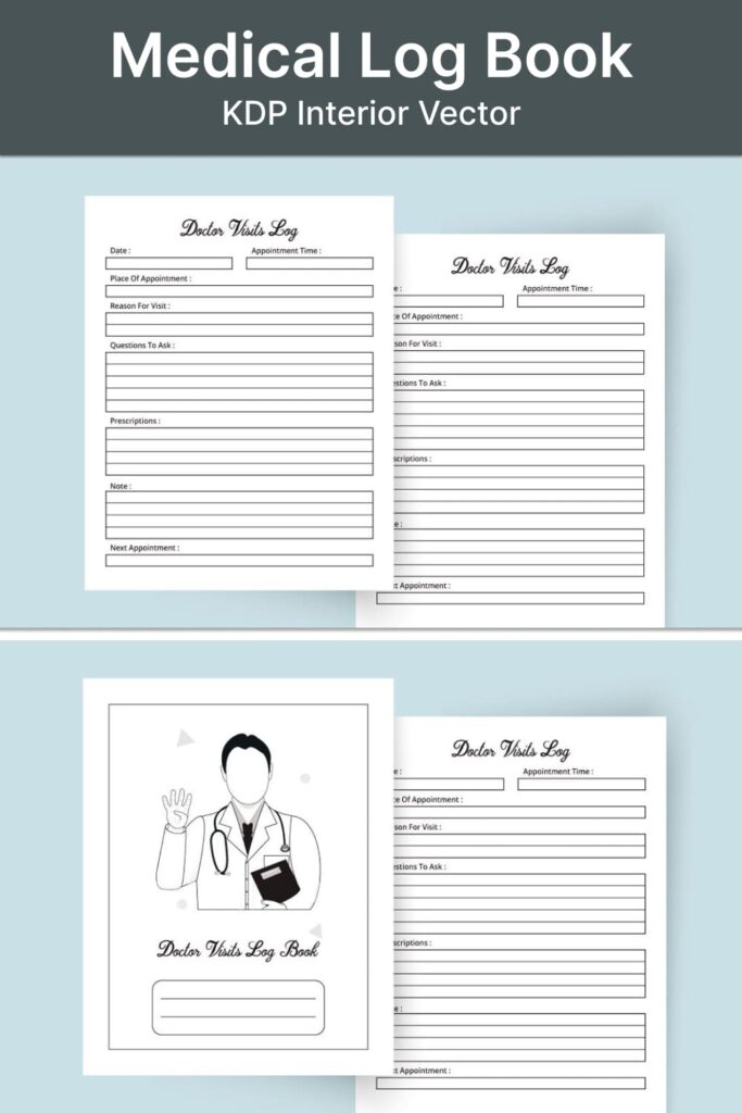 Medical Log Book KDP Interior Vector – MasterBundles