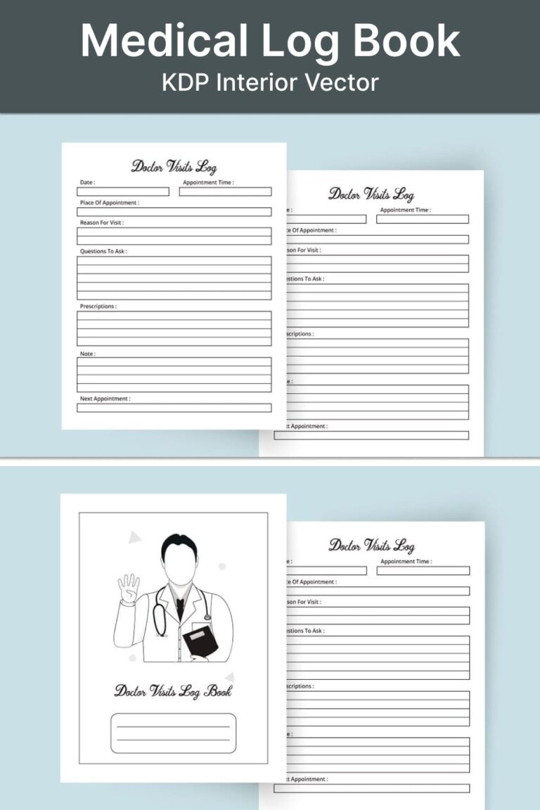 Medical Log Book KDP Interior Vector – MasterBundles