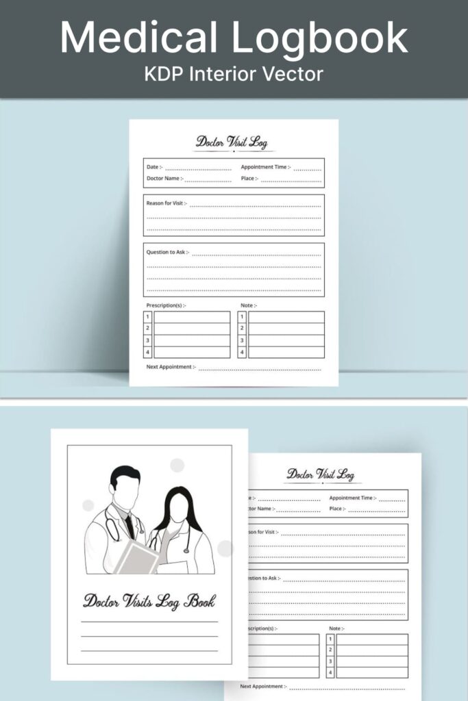 Medical logbook KDP interior vector – MasterBundles