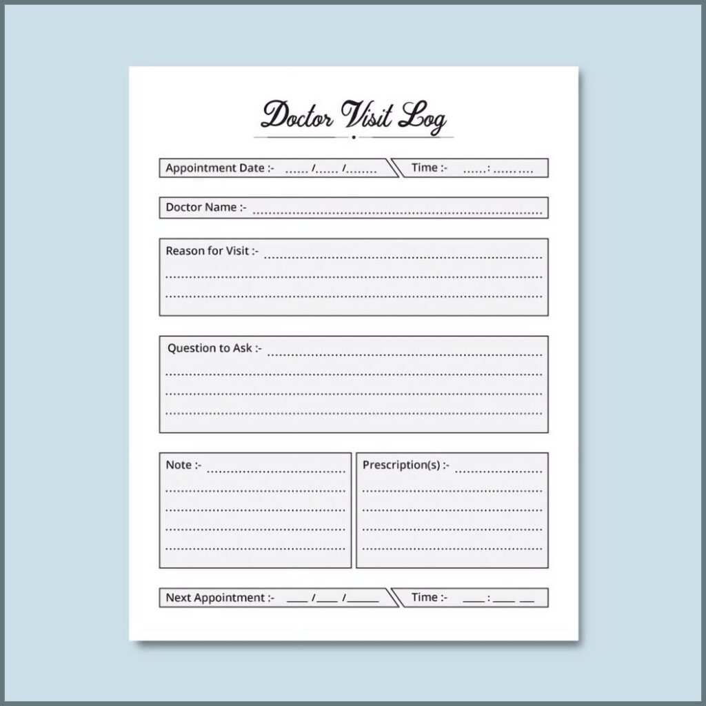 Medical Visit Log Book KDP Interior – MasterBundles