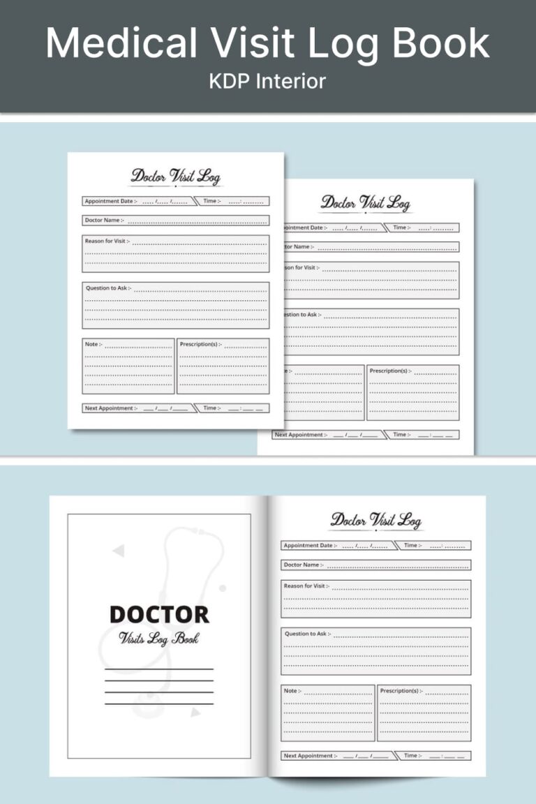 Medical Visit Log Book KDP Interior – MasterBundles