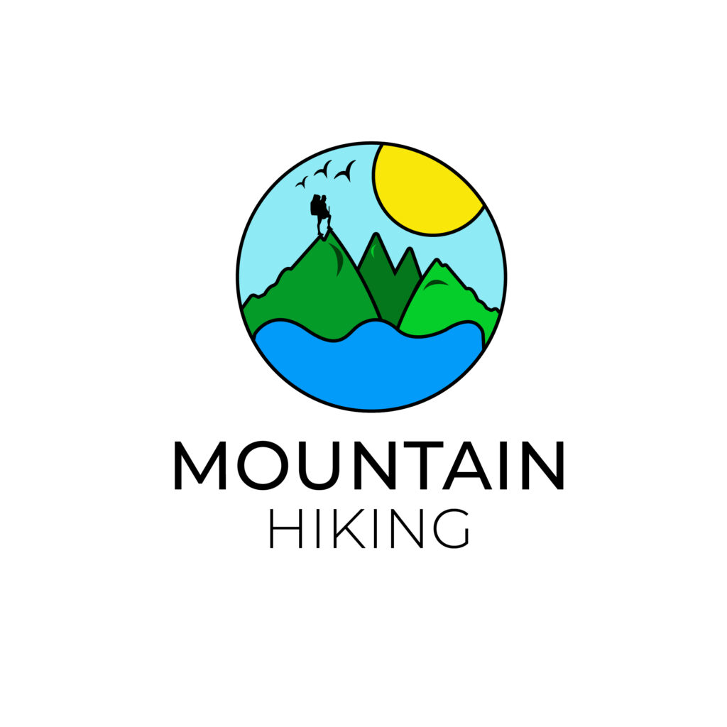 Mountain Hicking Logo Design Template In Just $10 only - MasterBundles