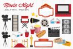 Movie Night Clip Art | Master Bundles