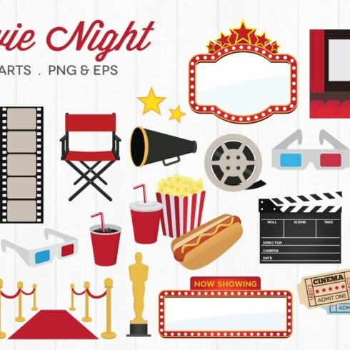 Movie Night Clip Art | Master Bundles