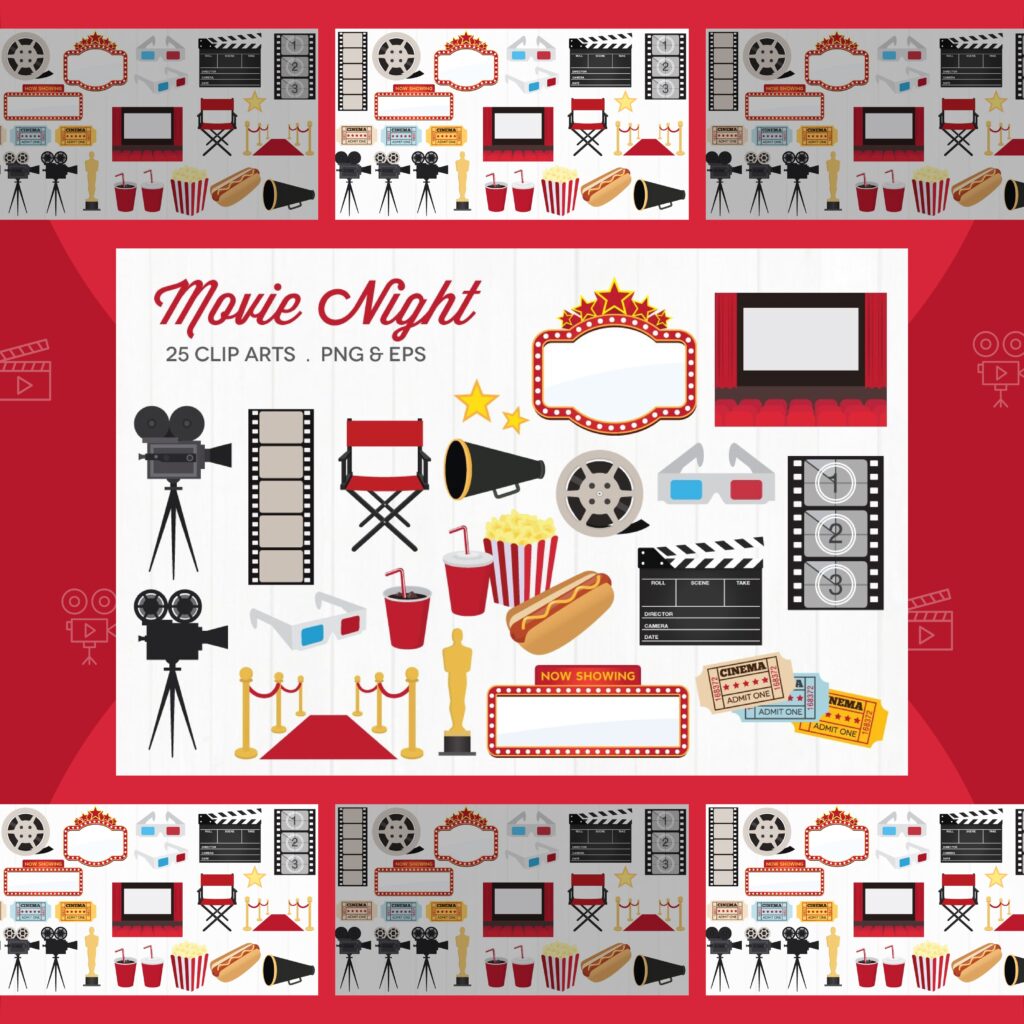 Movie Night Clip Art – MasterBundles