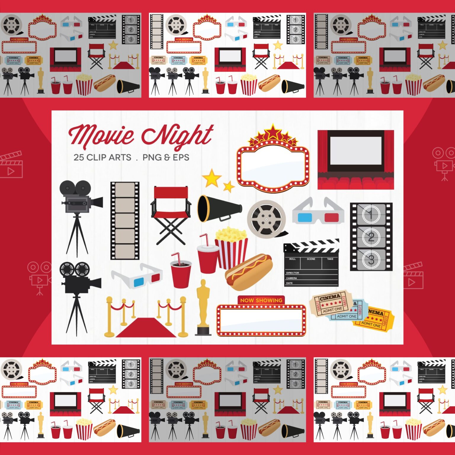 Movie Night Clip Art – MasterBundles