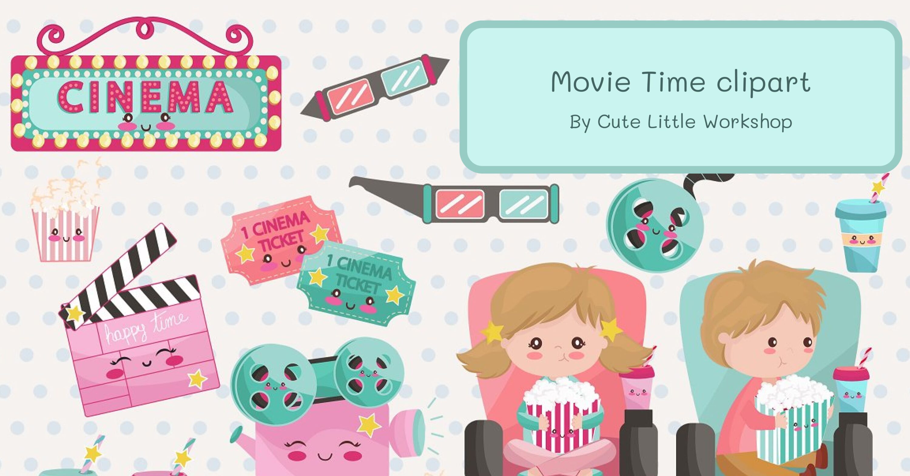 Movie Time Clipart – MasterBundles
