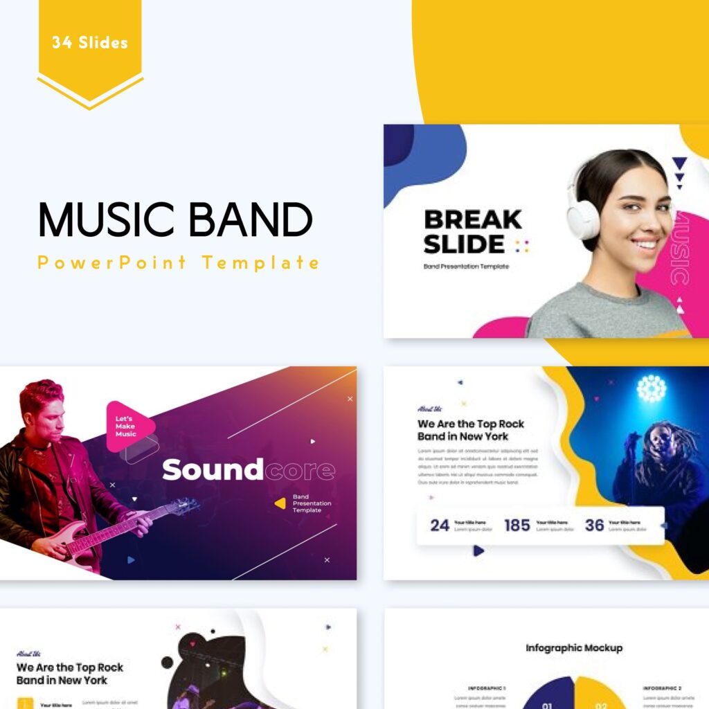 Music Band PowerPoint Template – MasterBundles