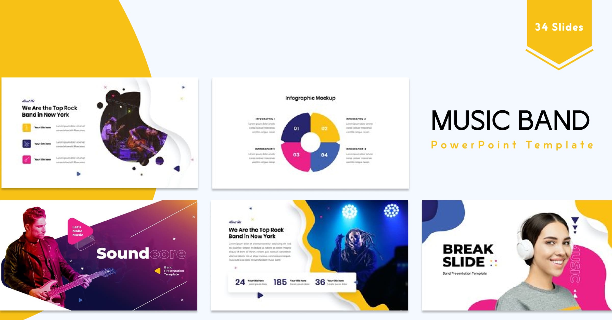 Music Band PowerPoint Template – MasterBundles