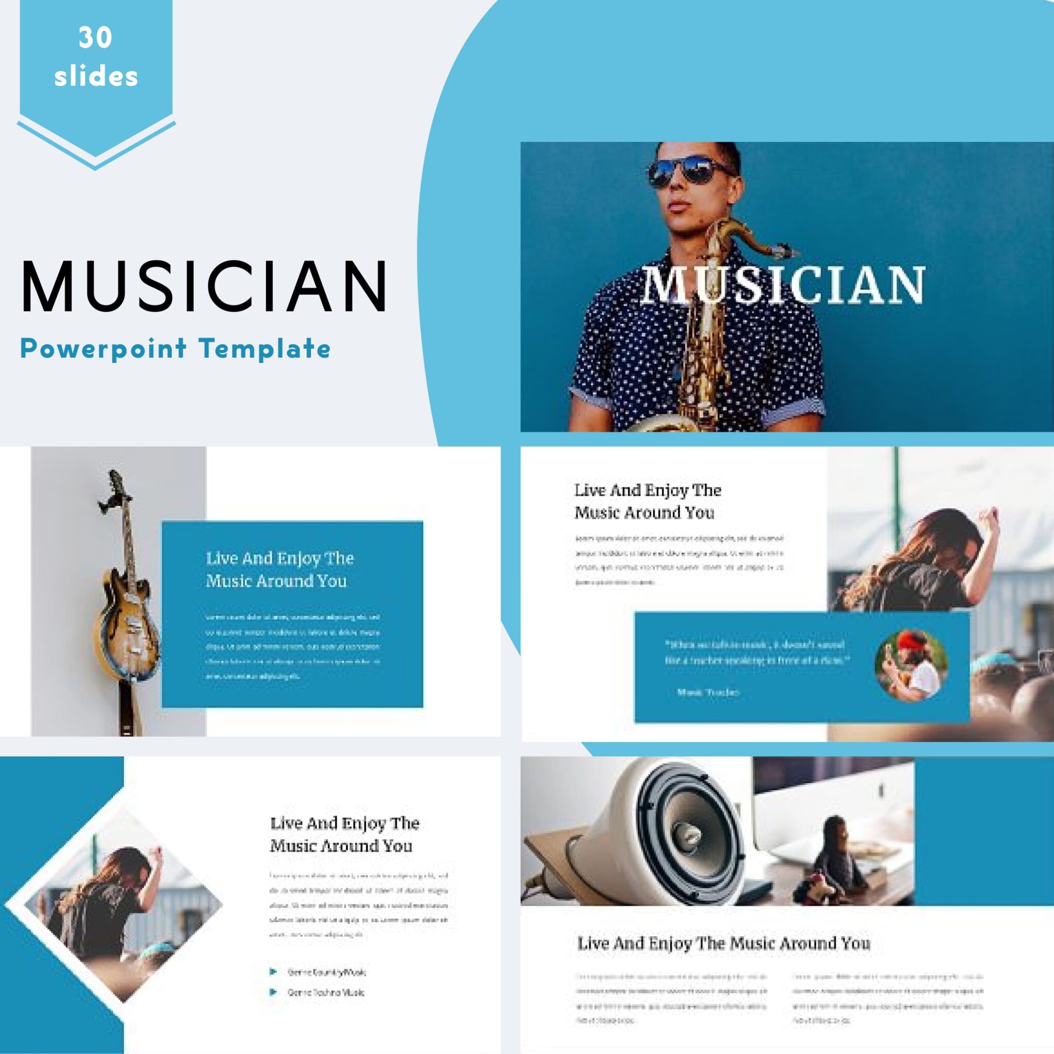 Musician - Powerpoint Template – MasterBundles