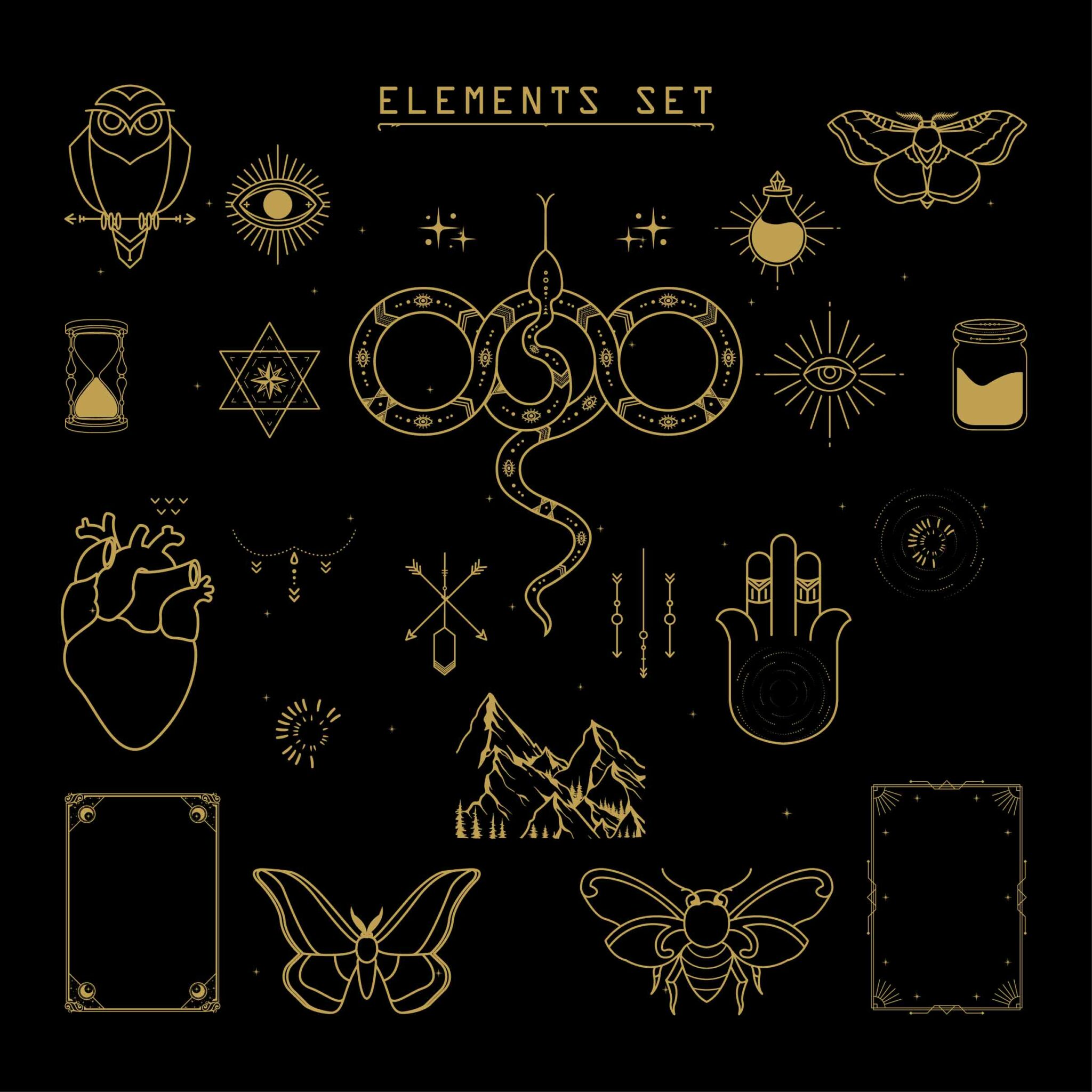 Mystical and Celestial Elements Illustration - MasterBundles