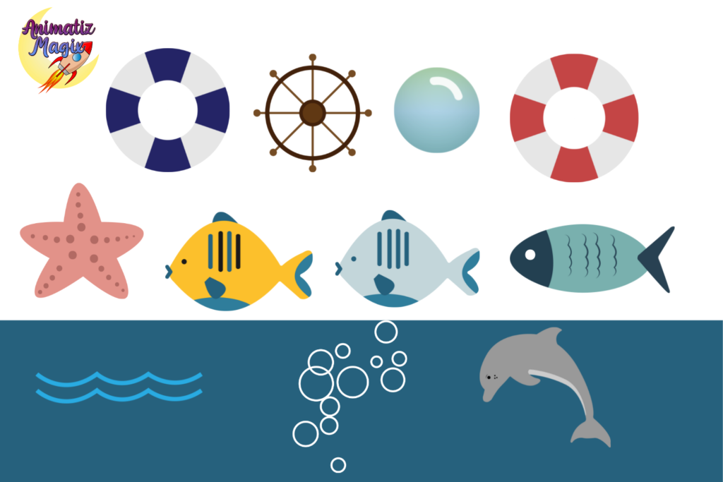 Nautical Vehicles At Sea Clipart Set 25 Clipart Elements High ...