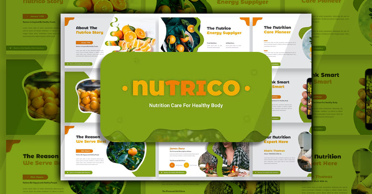 Nutrico Nutrition Care Powerpoint Template – MasterBundles