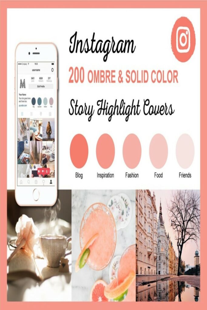 Instagram 200 Ombre & Solid Color (Story Highlight Covers) - MasterBundles
