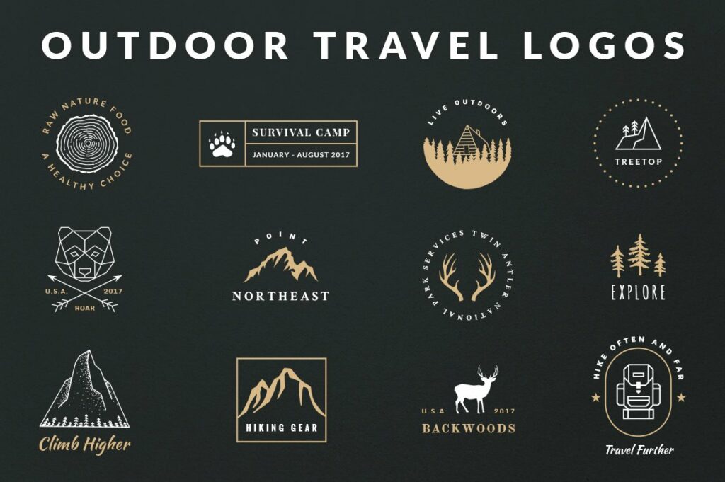Vintage Outdoor Travel Logos – MasterBundles