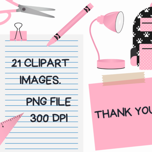 Pink Back To School Clipart Set | MasterBundles