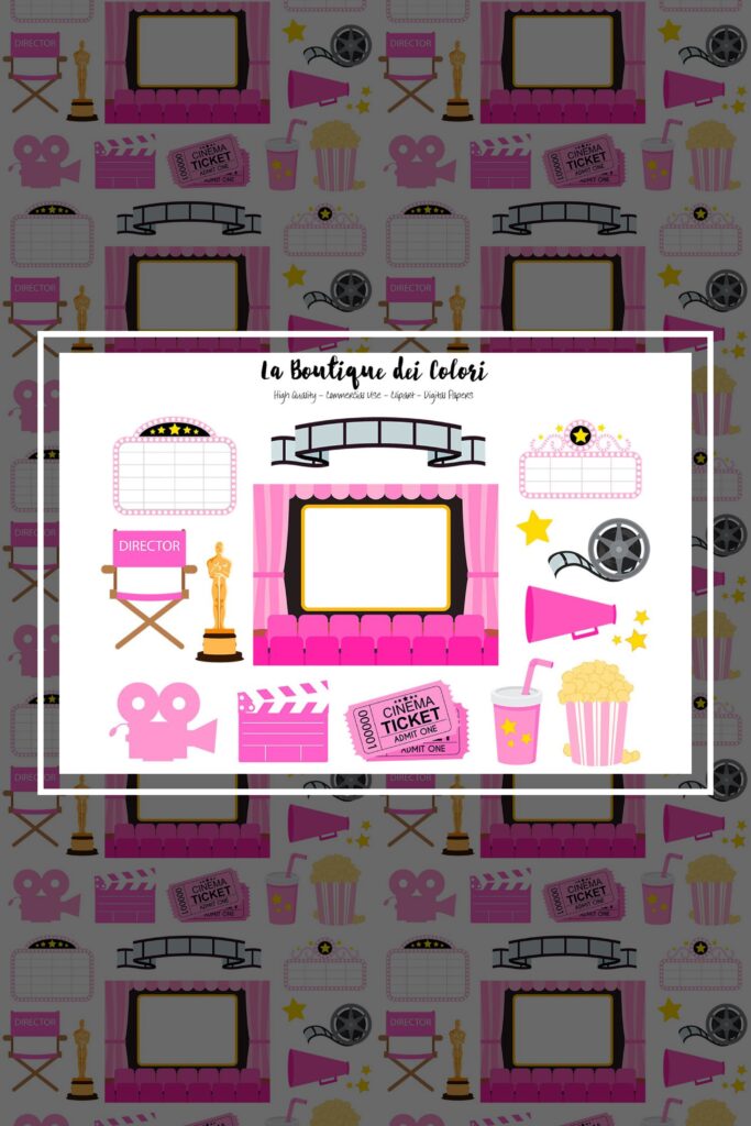 Pink Cinema Clipart – MasterBundles