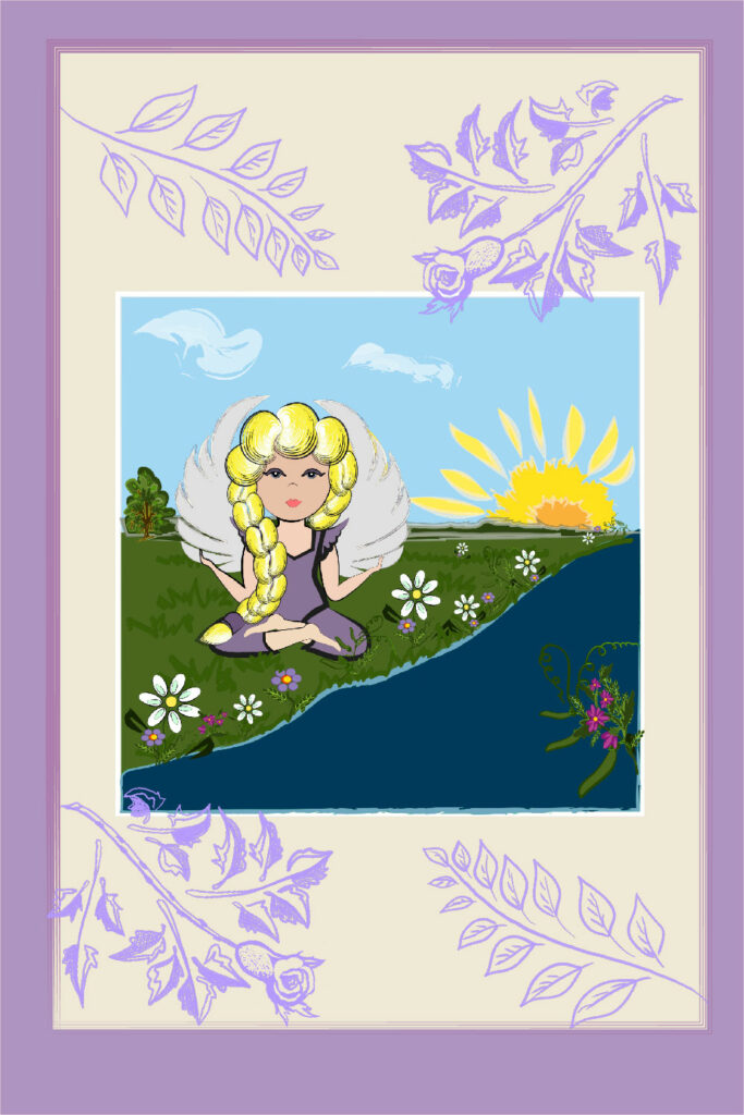 cute little angel character for a children's fairy tale with two ...