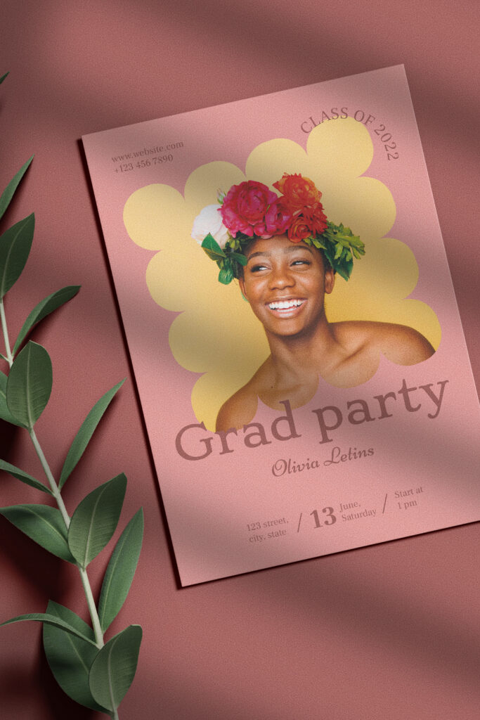 Graduation Party Invitation Pink – MasterBundles