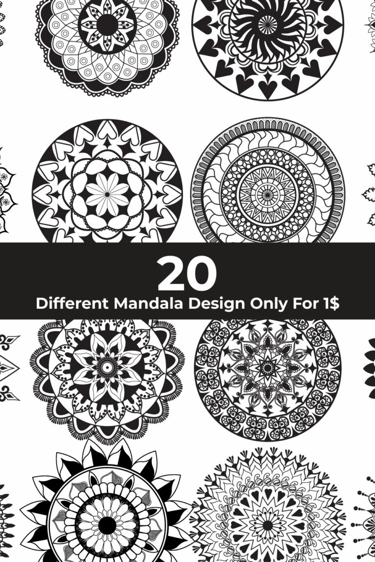 20 Different Mandala Design Only For $1 - MasterBundles
