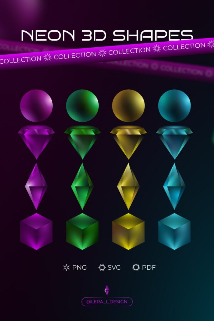 10+ Top 3D Neon Shapes - MasterBundles