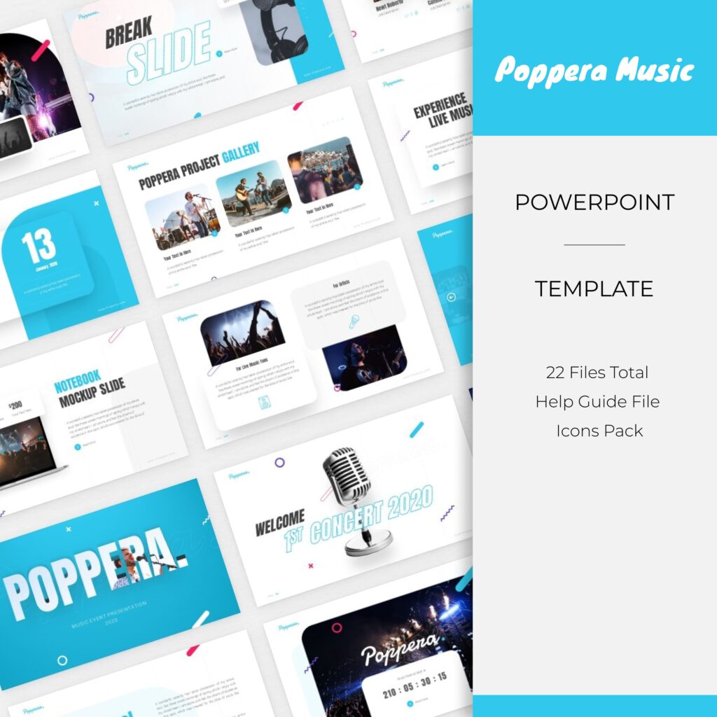 Poppera Music Powerpoint Template – MasterBundles