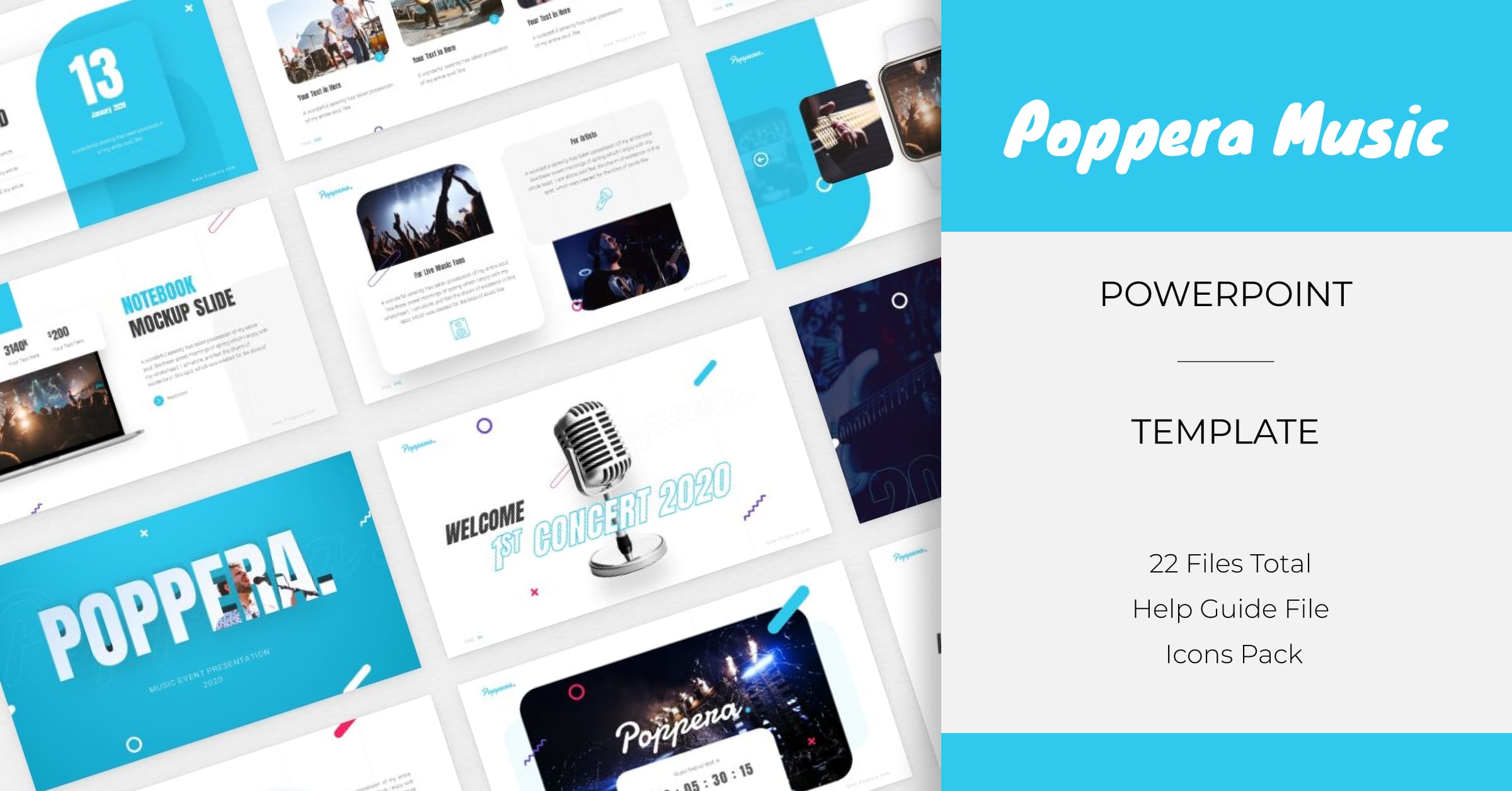 Poppera Music Powerpoint Template – MasterBundles