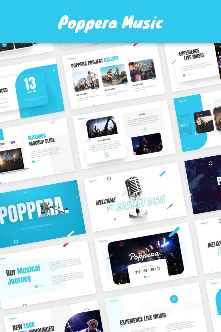 Poppera Music Powerpoint Template – MasterBundles