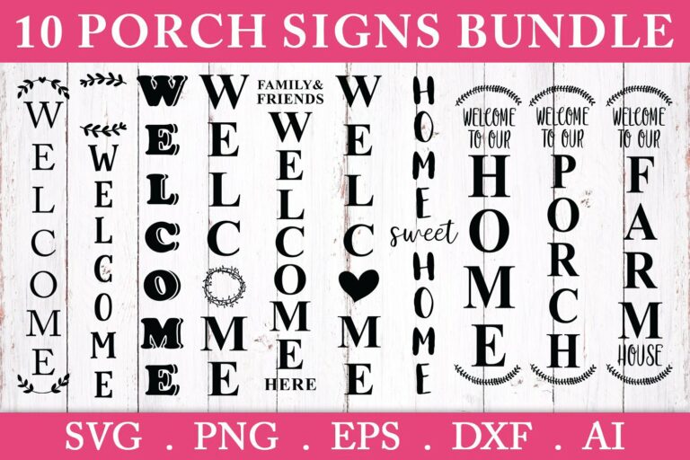 Porch signs SVG Bundle, Welcome Porch Sign SVG | Master Bundles