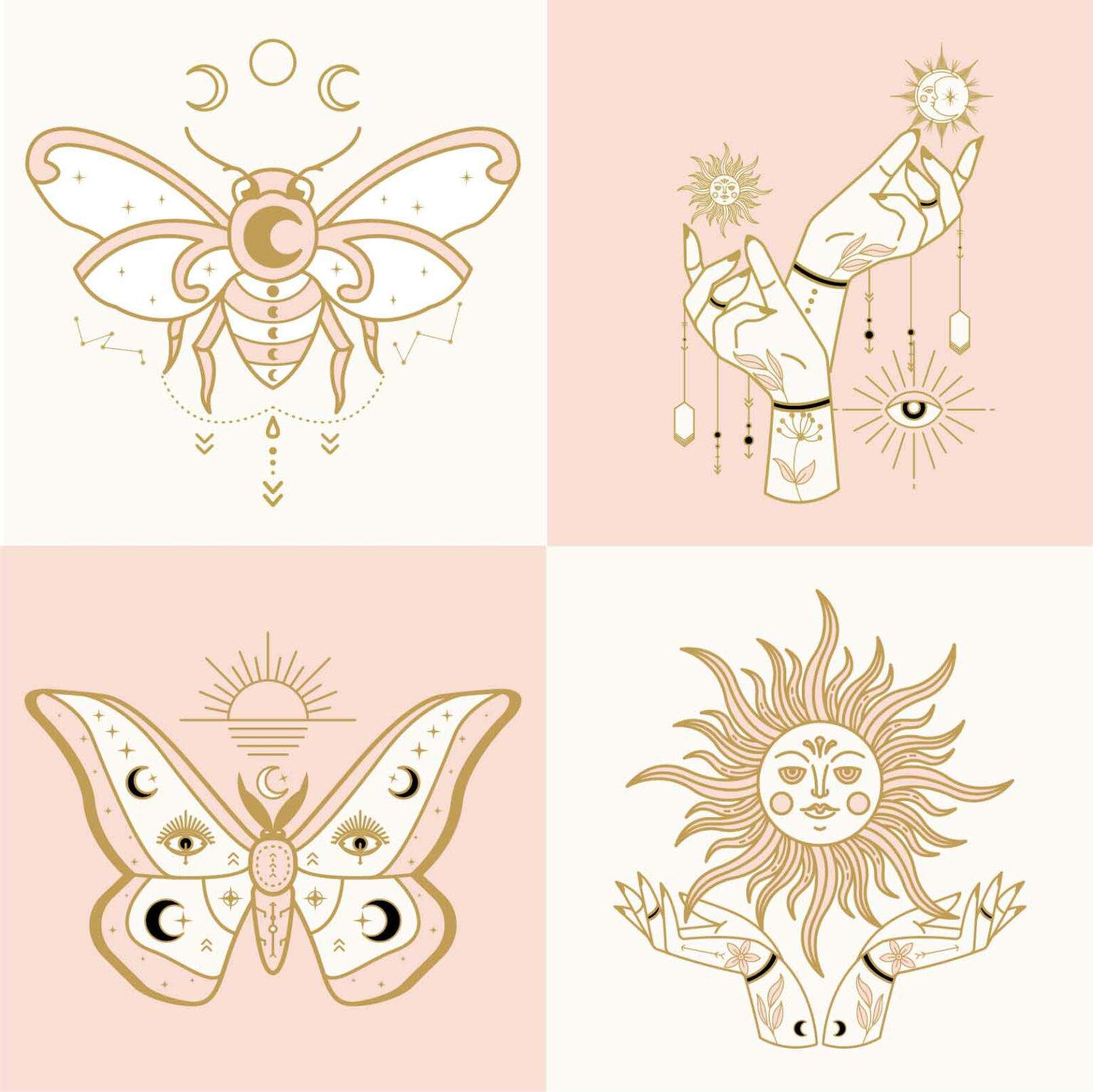 Mystical and Celestial Elements Illustration - MasterBundles