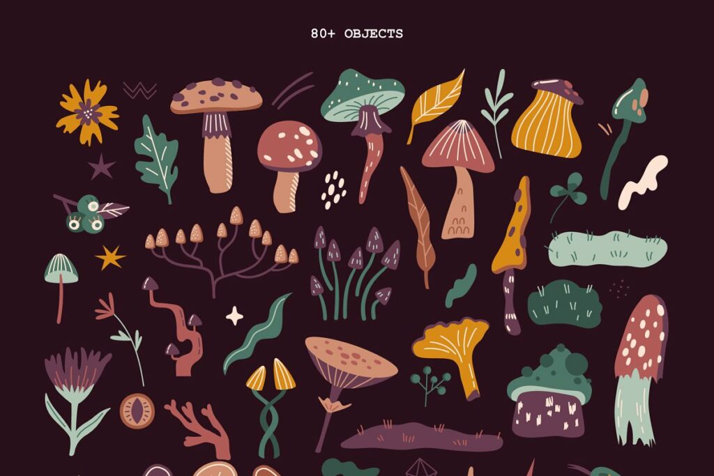 Mushrooms. Vector collection – MasterBundles
