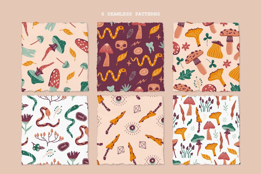 Mushrooms. Vector collection – MasterBundles