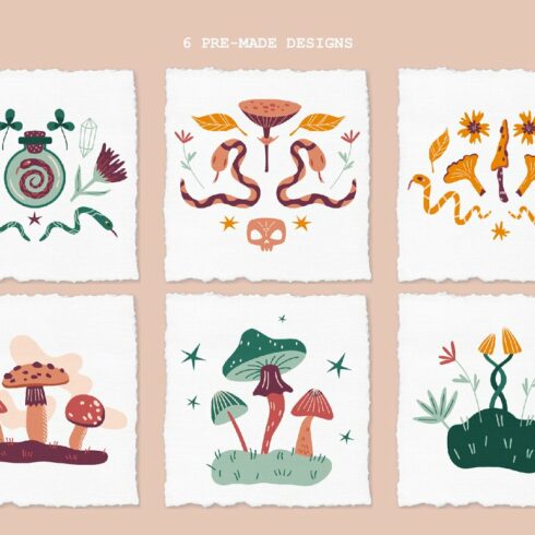 Mushrooms. Vector collection | Master Bundles