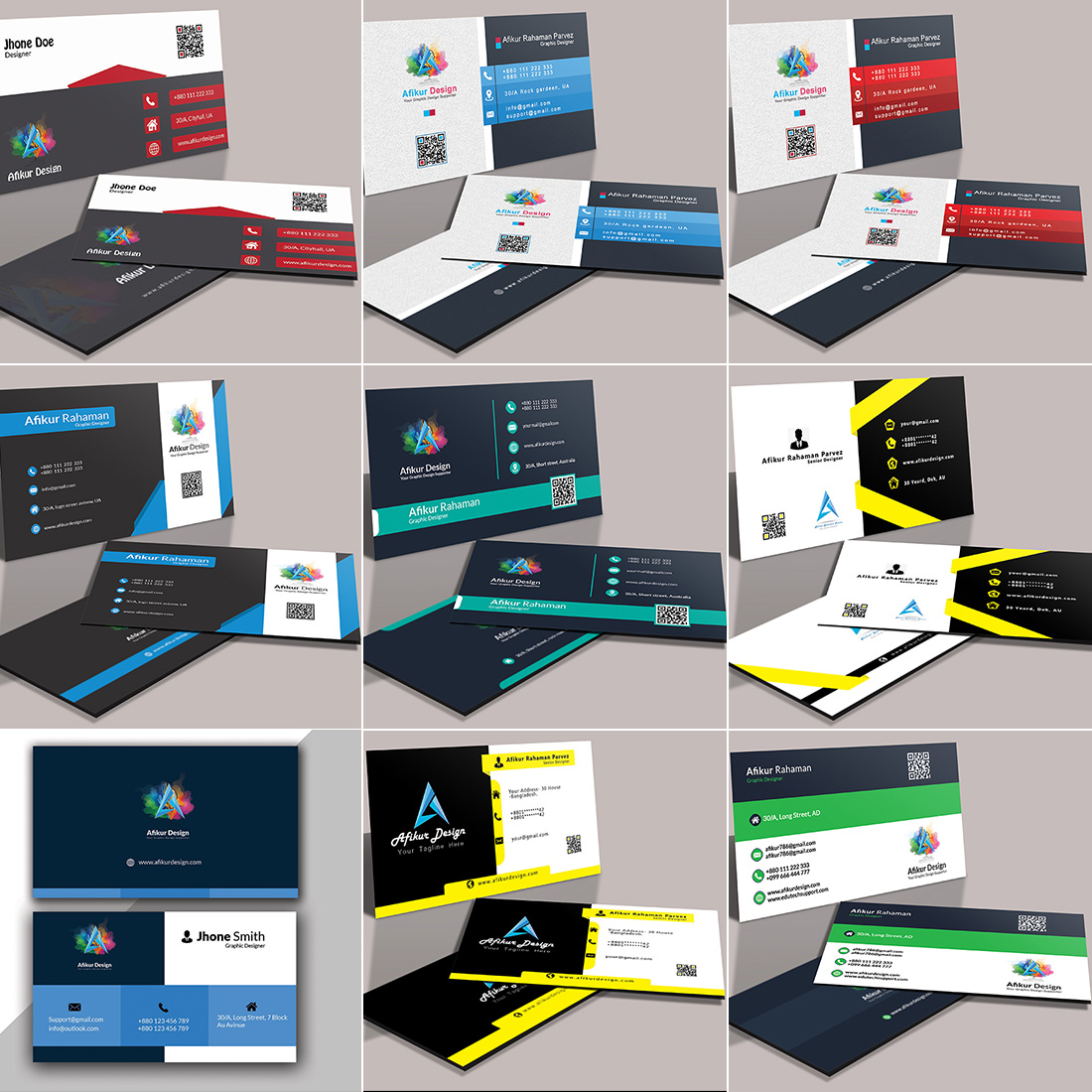9 Modern Double Side Business Card Bundle - MasterBundles
