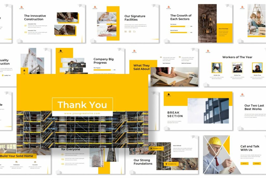 Construction Presentation Powerpoint – MasterBundles