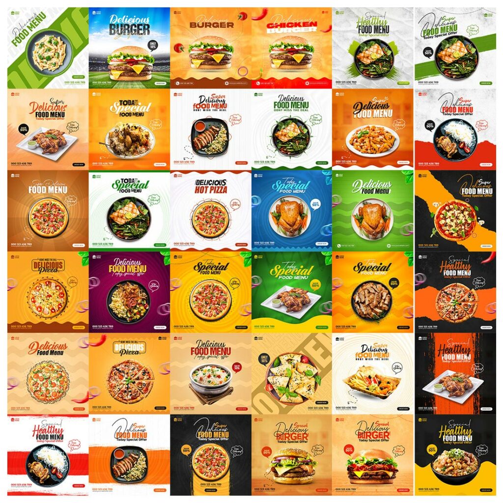 40 Food Social Media Banner Bundle/Pack - MasterBundles