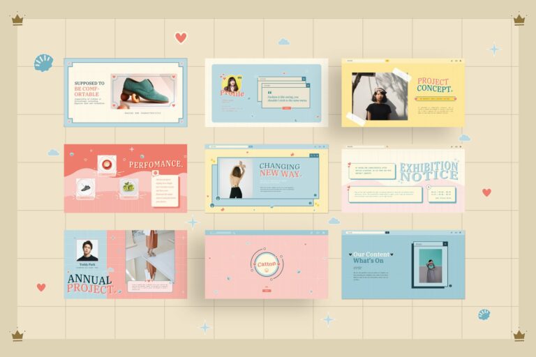 Catton Cute Pastel Powerpoint – MasterBundles