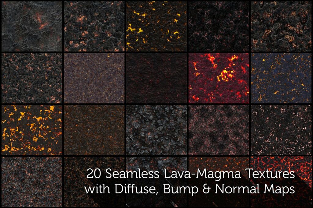 20 Seamless Lava Textures – MasterBundles