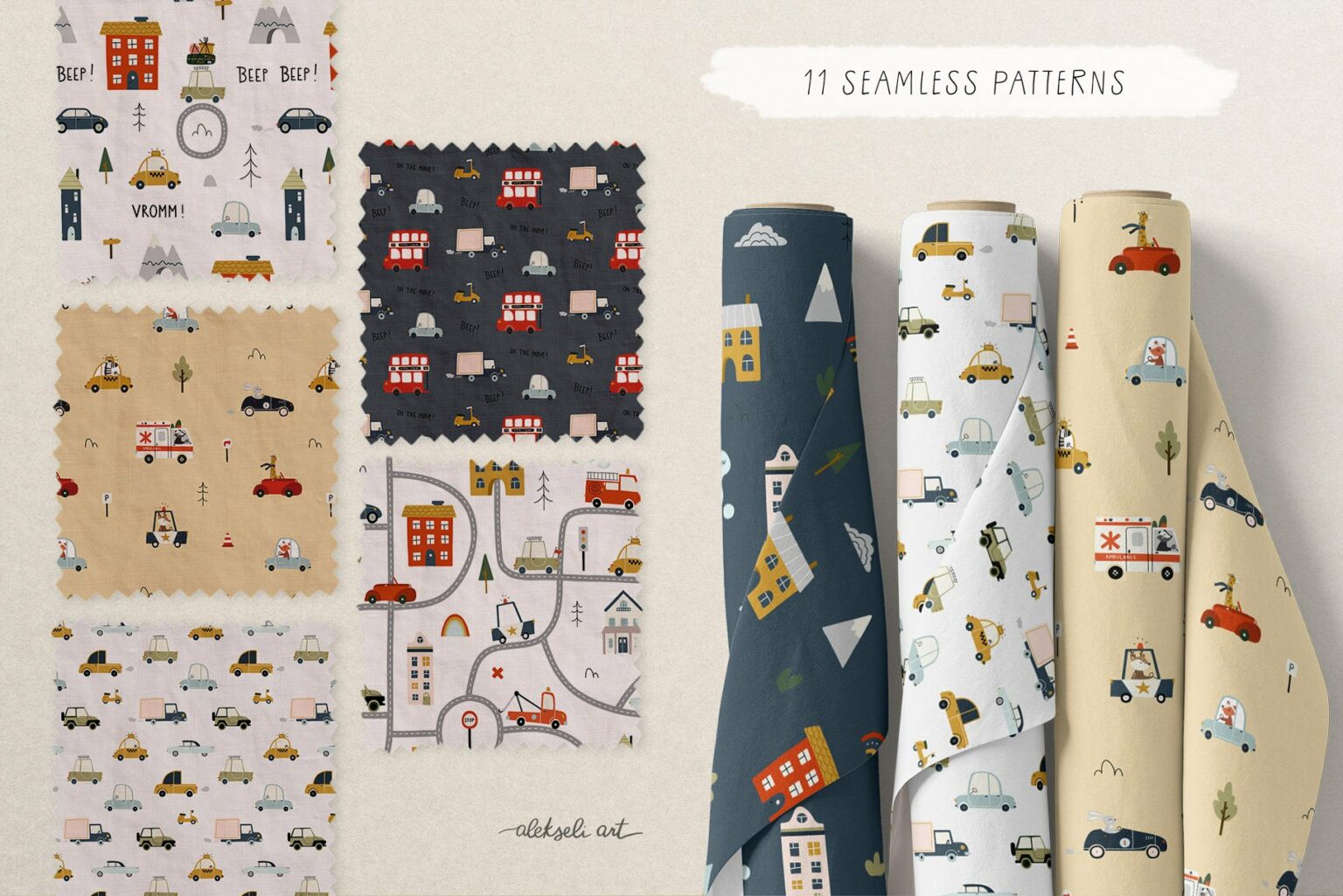 Cute Cars Clipart & Patterns – MasterBundles