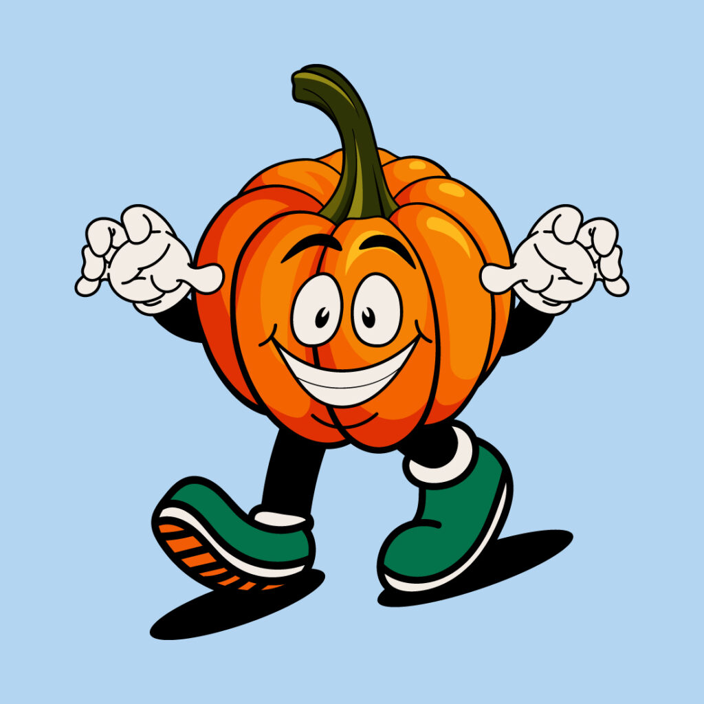 4 cute cartoon pumpkin characters - MasterBundles