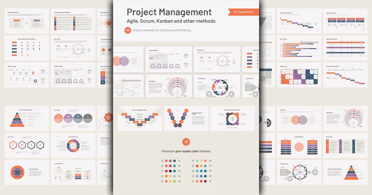 Project Management Agile, Scrum for PowerPoint – MasterBundles