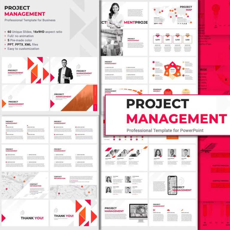 Project Management Dashboard Powerpoint Template – MasterBundles