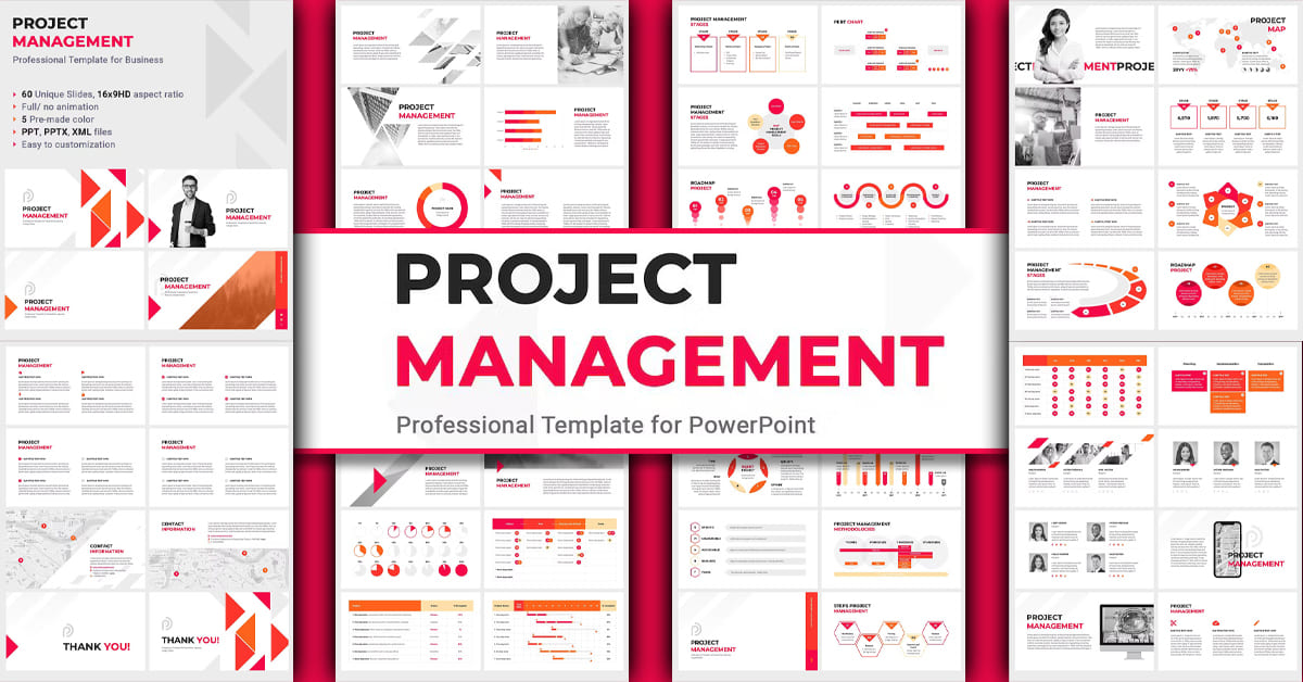 Project Management Dashboard Powerpoint Template – MasterBundles