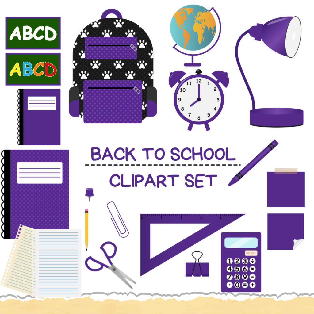 Yellow Back To School Clipart Set | MasterBundles