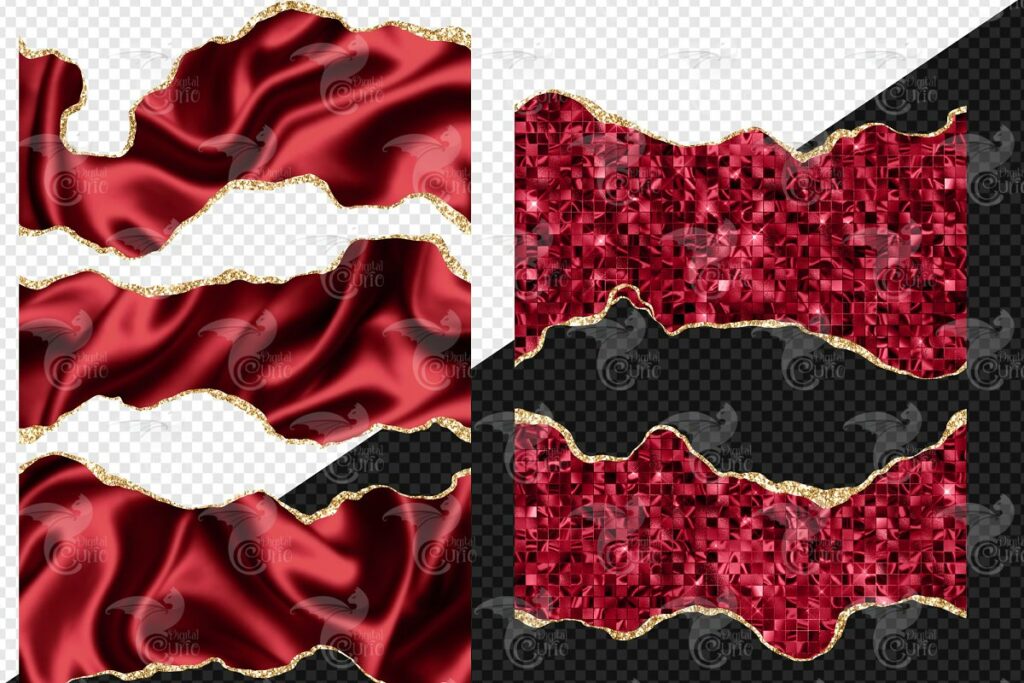 Red and Gold Glam Satin Edges – MasterBundles