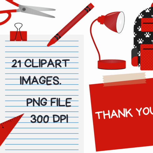 Red Back To School Clipart Set | MasterBundles
